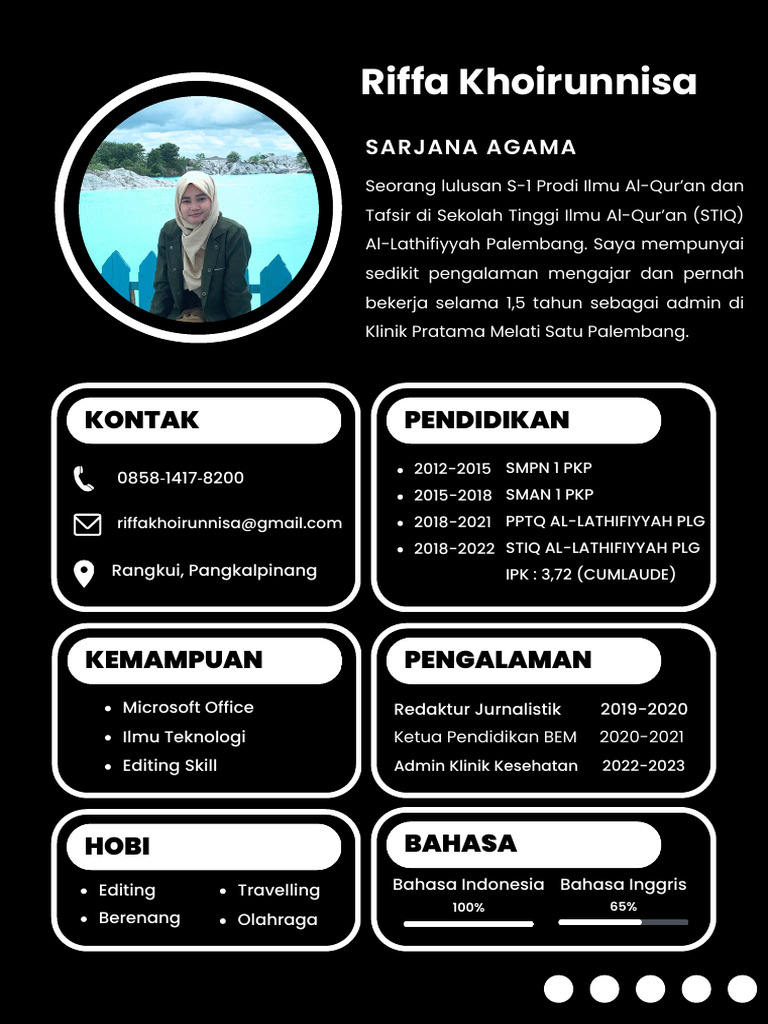 Hitam Putih Profesional Konsep Resume Dokumen A4 PDF | PDF