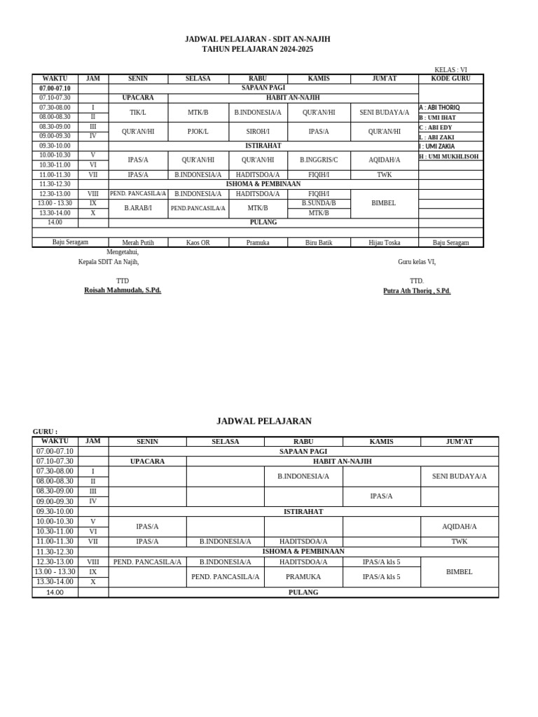 Jadwal KBM 2024-1 | PDF