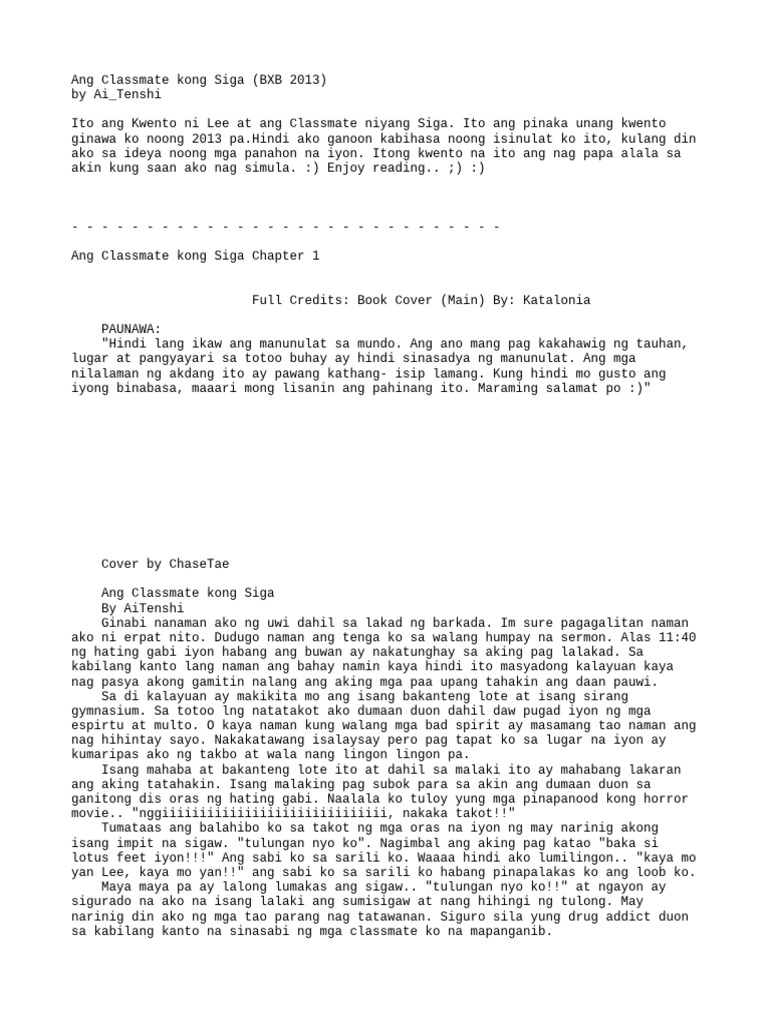 Ang Classmate Kong Siga (BXB 2013) - Ai - Tenshi | PDF