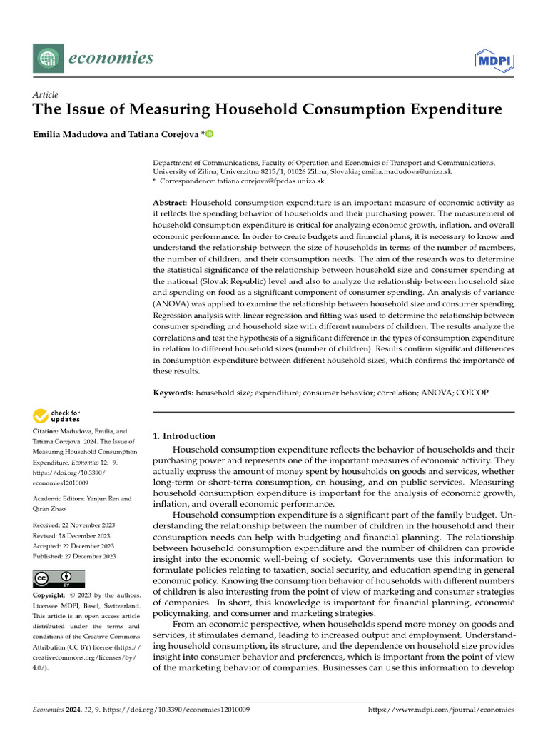 The Issue of Measuring Household Consumption Expen | PDF | Consumption ...