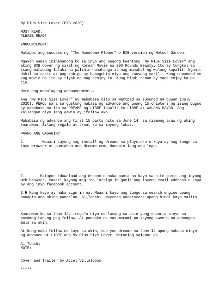My Plus Size Lover (BXB 2020) - Ai - Tenshi | PDF