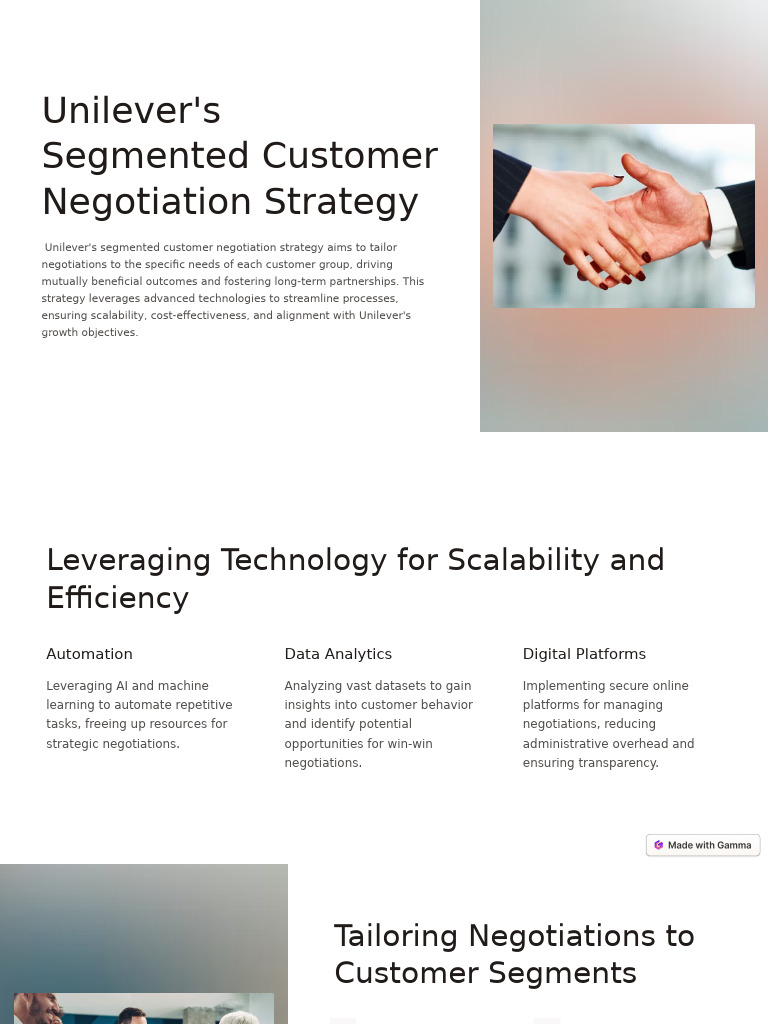 Unilevers Segmented Customer Negotiation Strategy | PDF