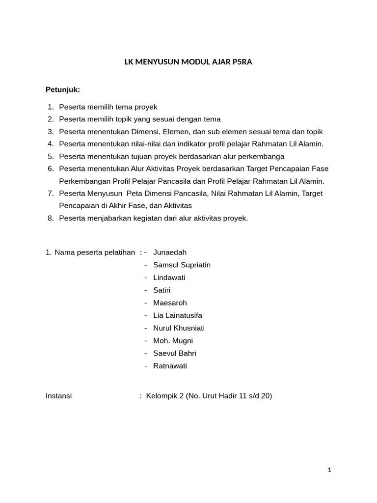 Modul Ajar P5RA: Proyek Suara Demokrasi | PDF