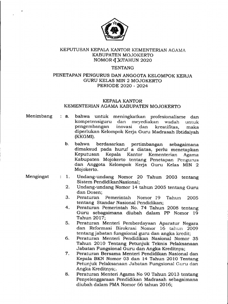 SK KKG Guru Kelas | PDF