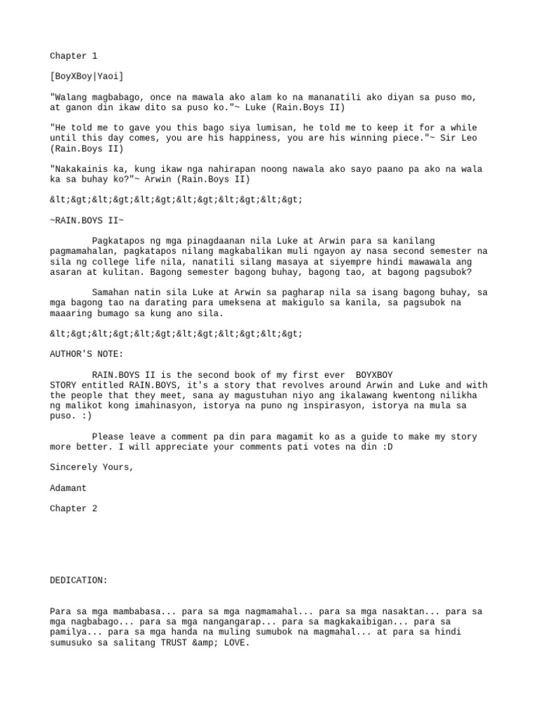 Rain - Boys II - BXB | PDF