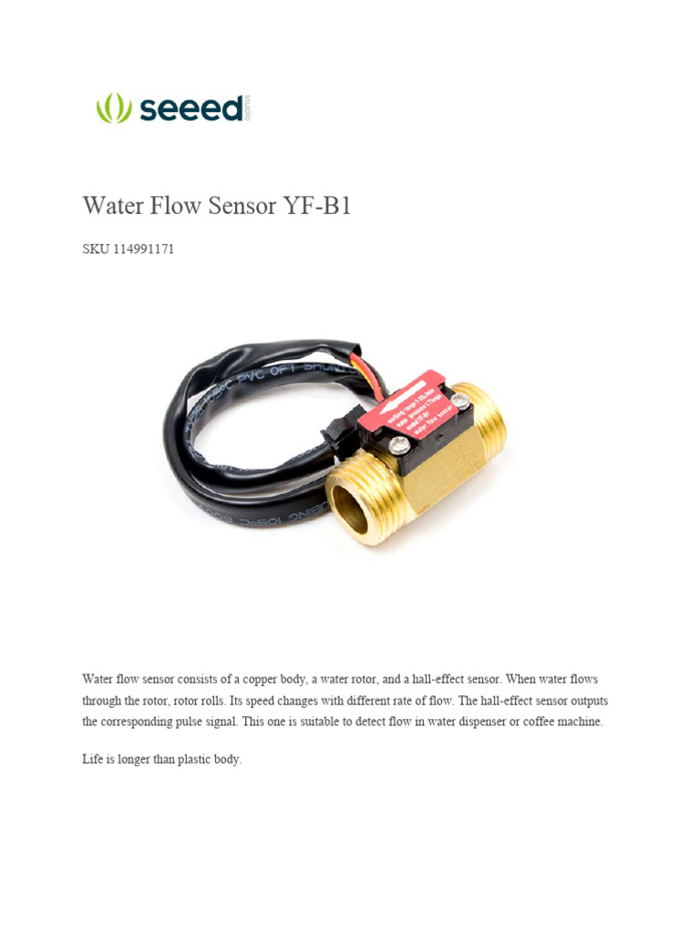 Water Flow Sensor YF-B1: Description | PDF
