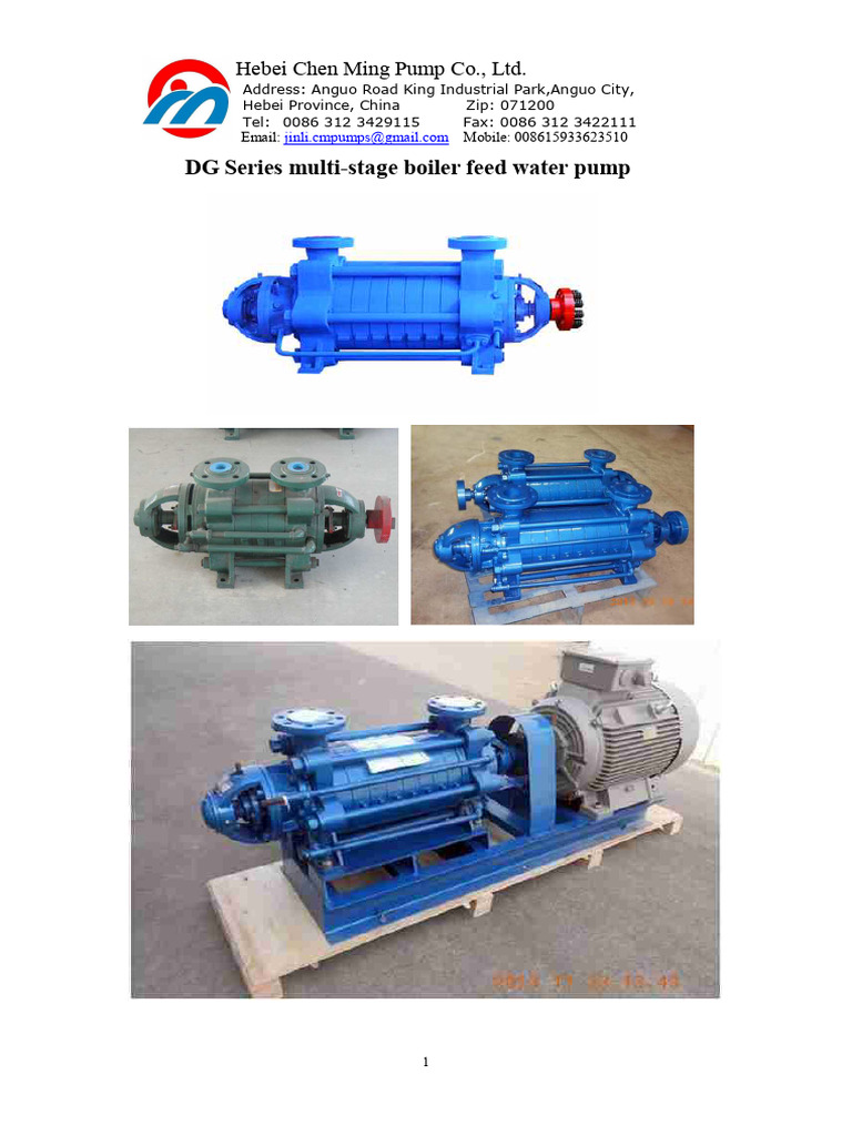 DG Series Multi-Stage Boiler Pumps | PDF | Pump | Water