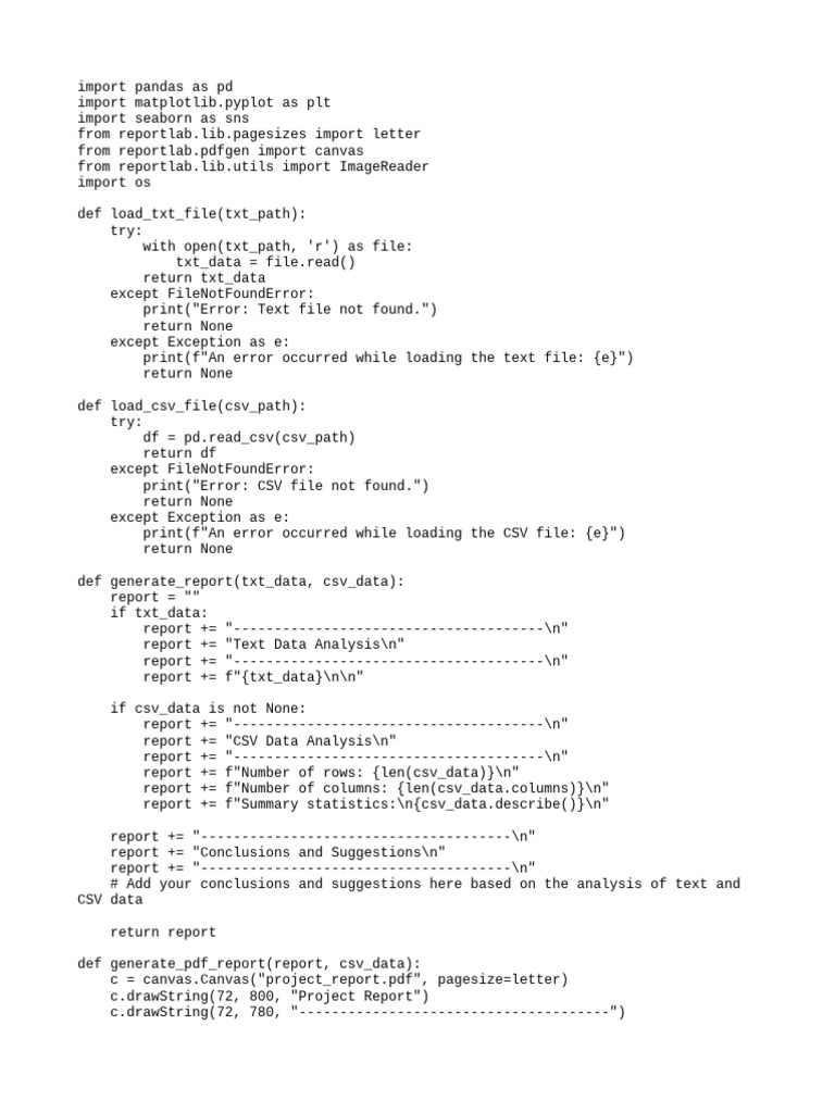 Latest Project Report Code | PDF