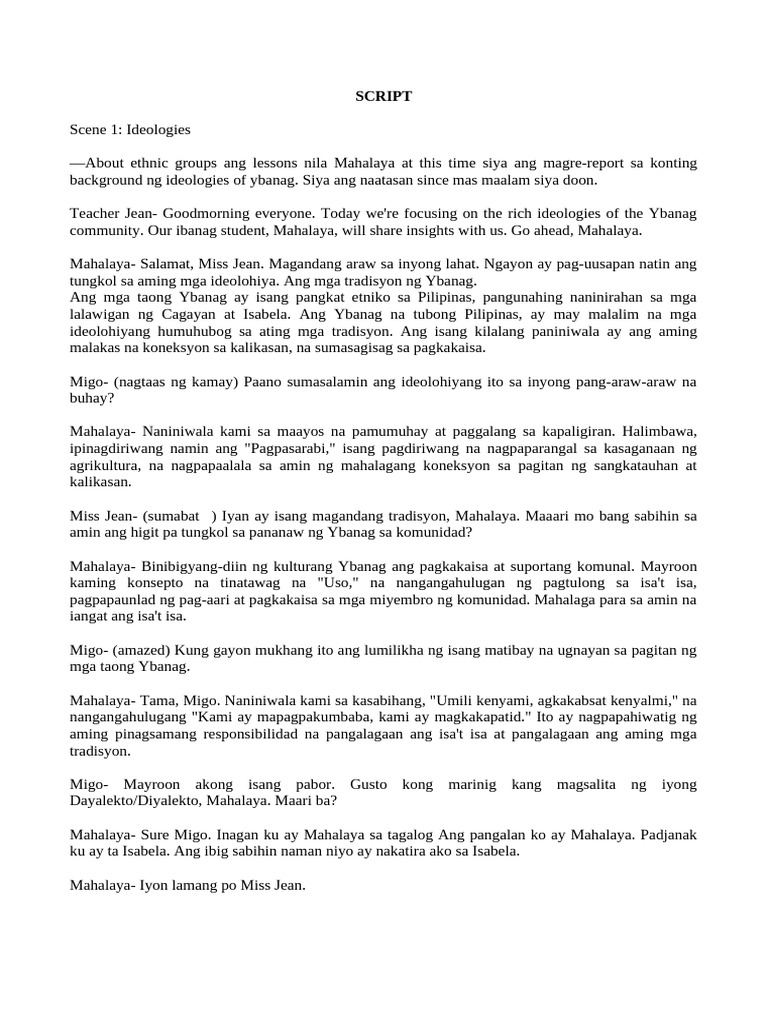 SCRIPT in UTS | PDF | Languages Of Southeast Asia | Wellness