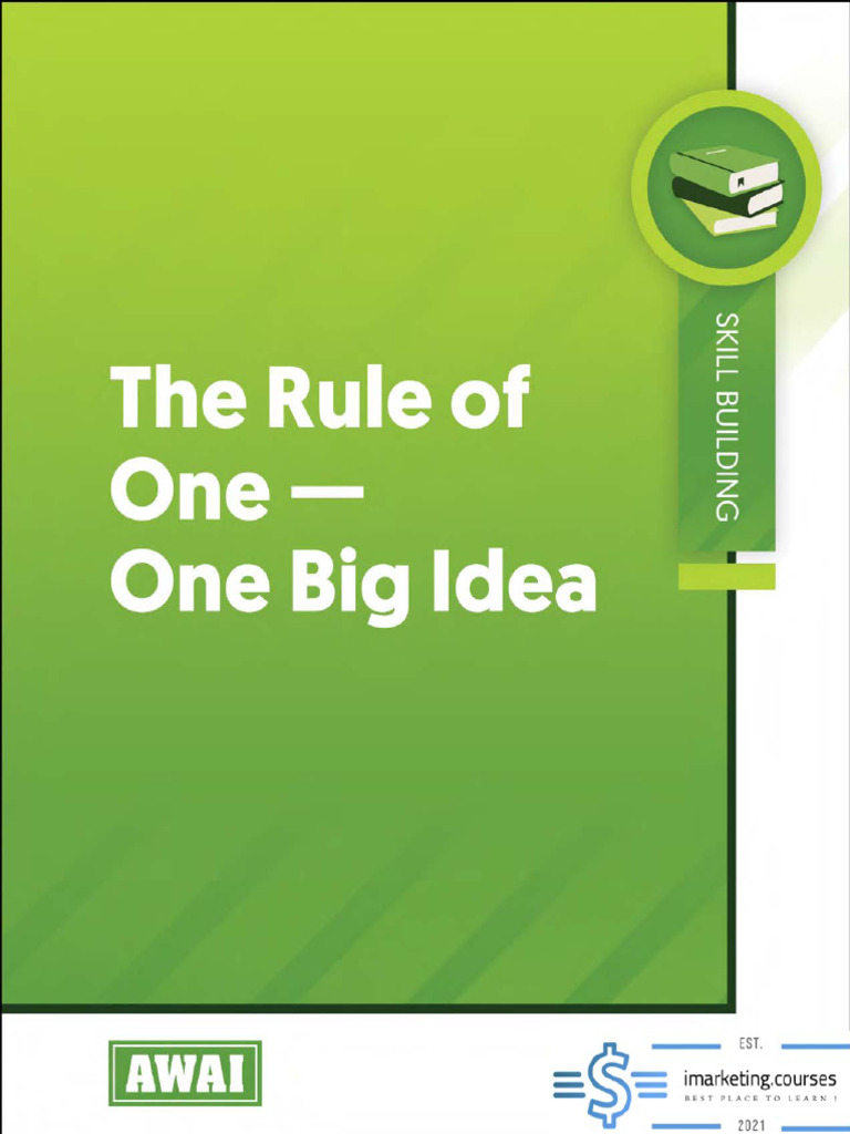02-The Rule of One - One Big Idea | PDF