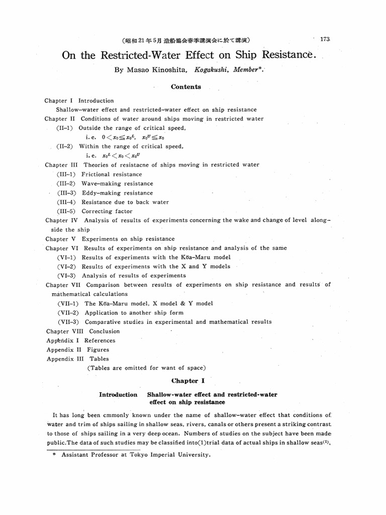 Impact of Restricted Water on Ship Speed | PDF | Equations ...