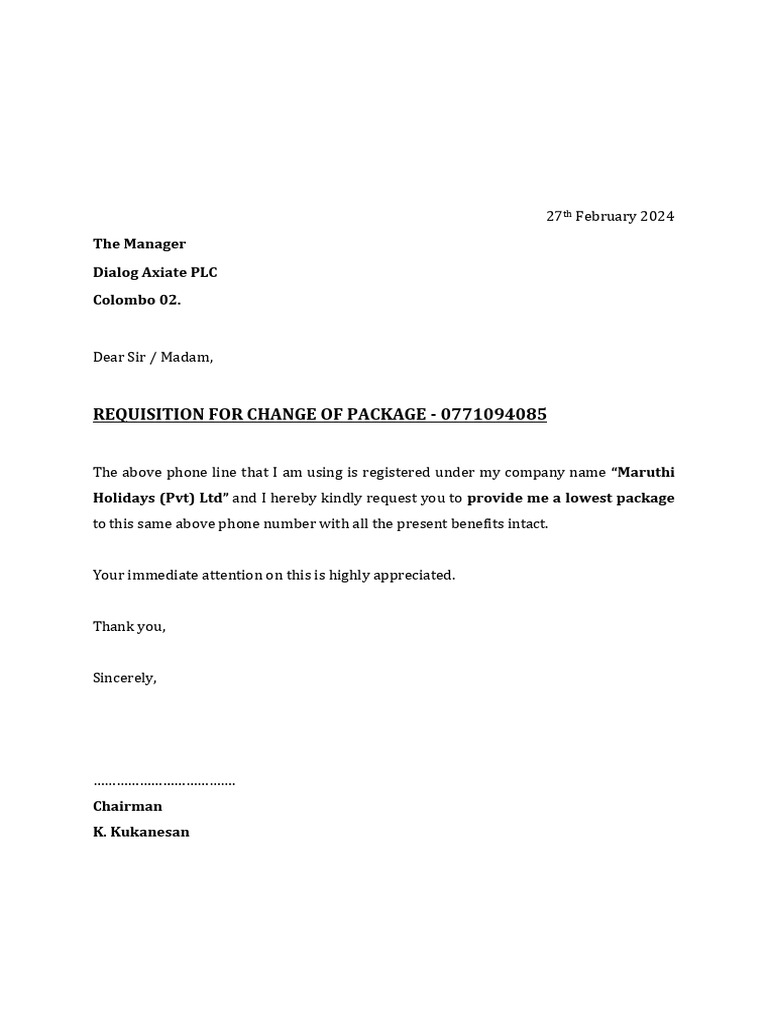 Dialog - Change of Package (0771094085) | PDF