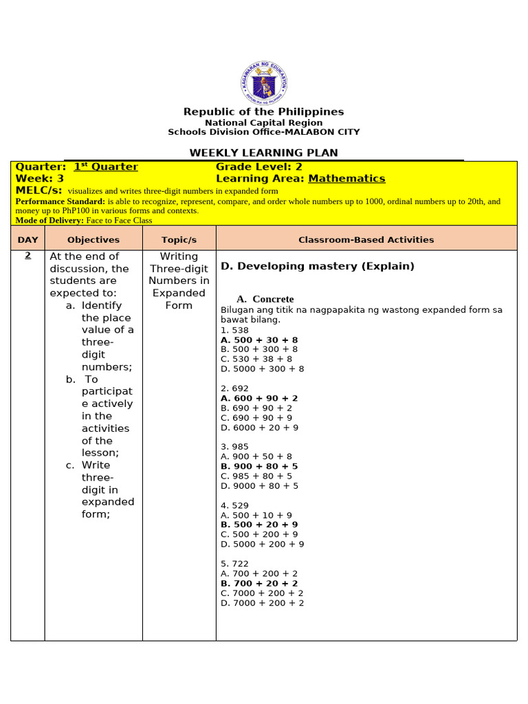 Expanded Form Day 2 Delvi Sagayap | PDF