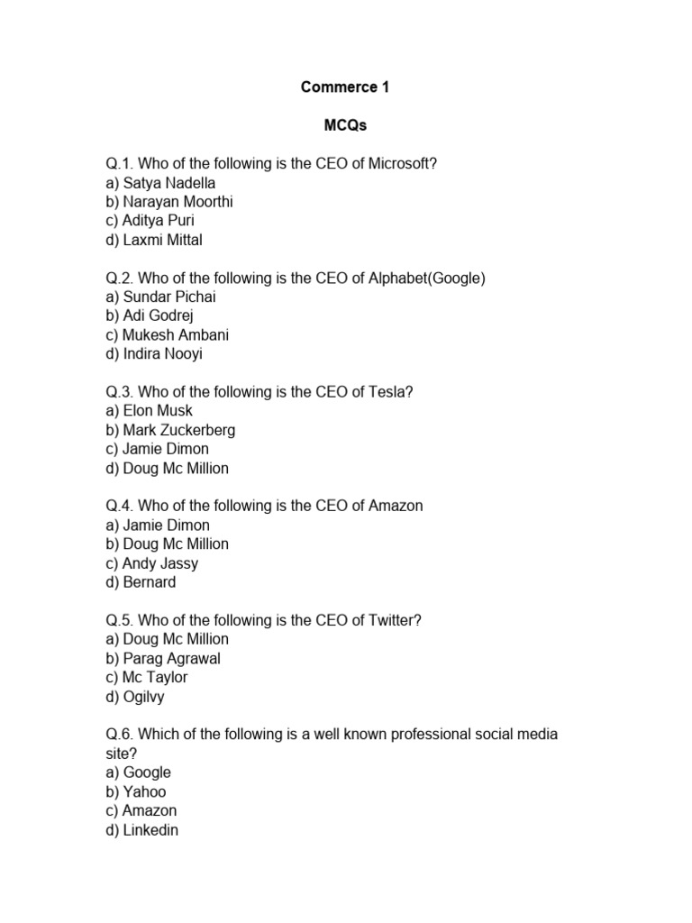 FYBcom Commerce 1-Other Internals | PDF