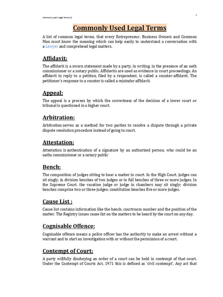 Legal Terminology | PDF