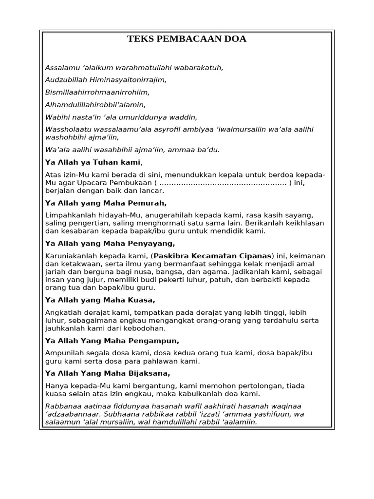 Teks Pembacaan Doa | PDF