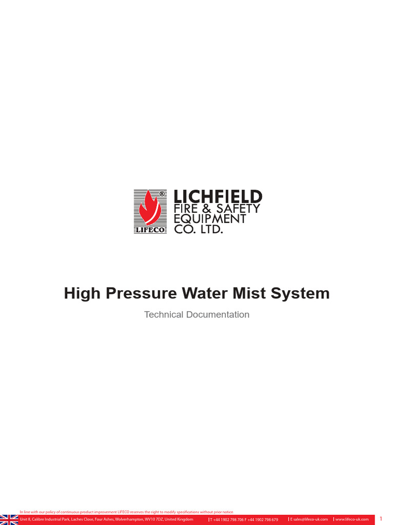 Manual High Pressure Water Mist System | PDF | Pipe (Fluid Conveyance ...