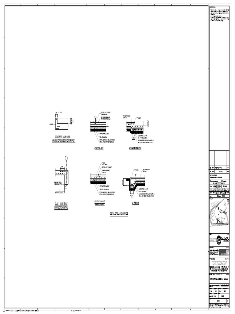 Concrete Slab Curb Around Openings and Parapets: at Control Joint at ...
