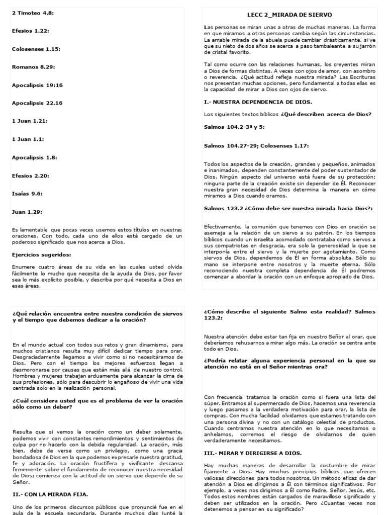 Lecc 2 Mirada de Siervo - Hoja | PDF