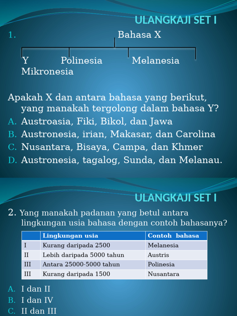 Ulangkaji Set I (Soalan) | PDF