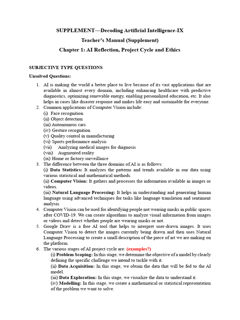 9-AI-part-B Supplement Exercise Solutions | PDF
