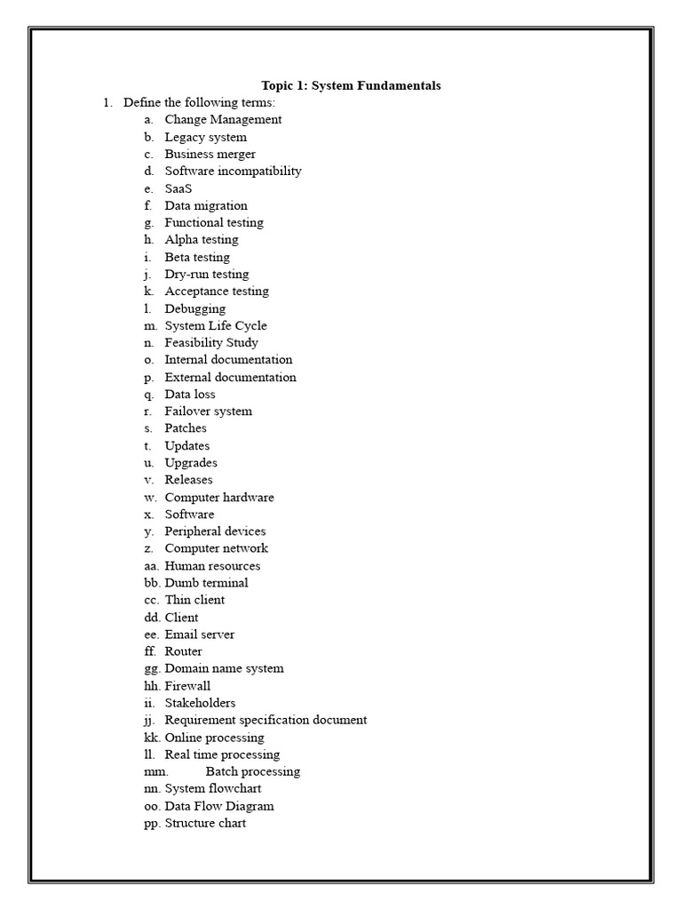 Computer Paper1 Topic 1 | PDF