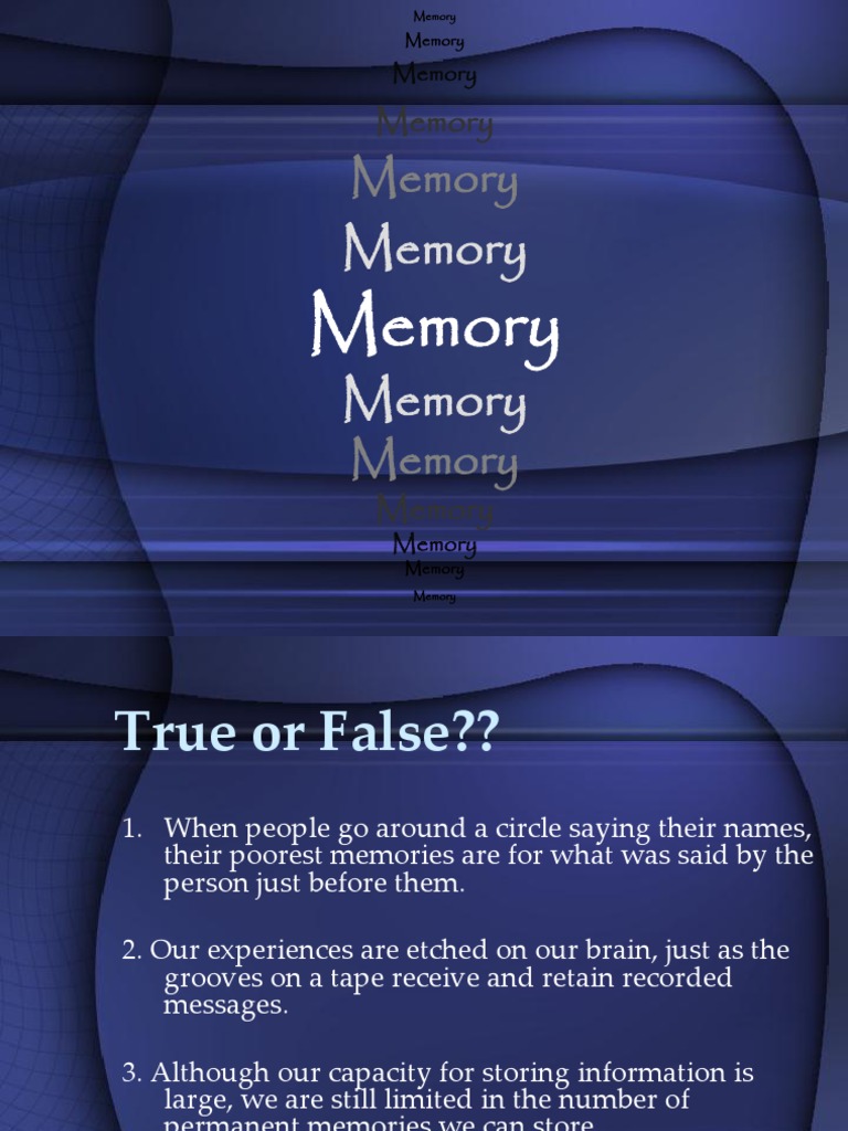 Memory Pdf Recall Memory Memory