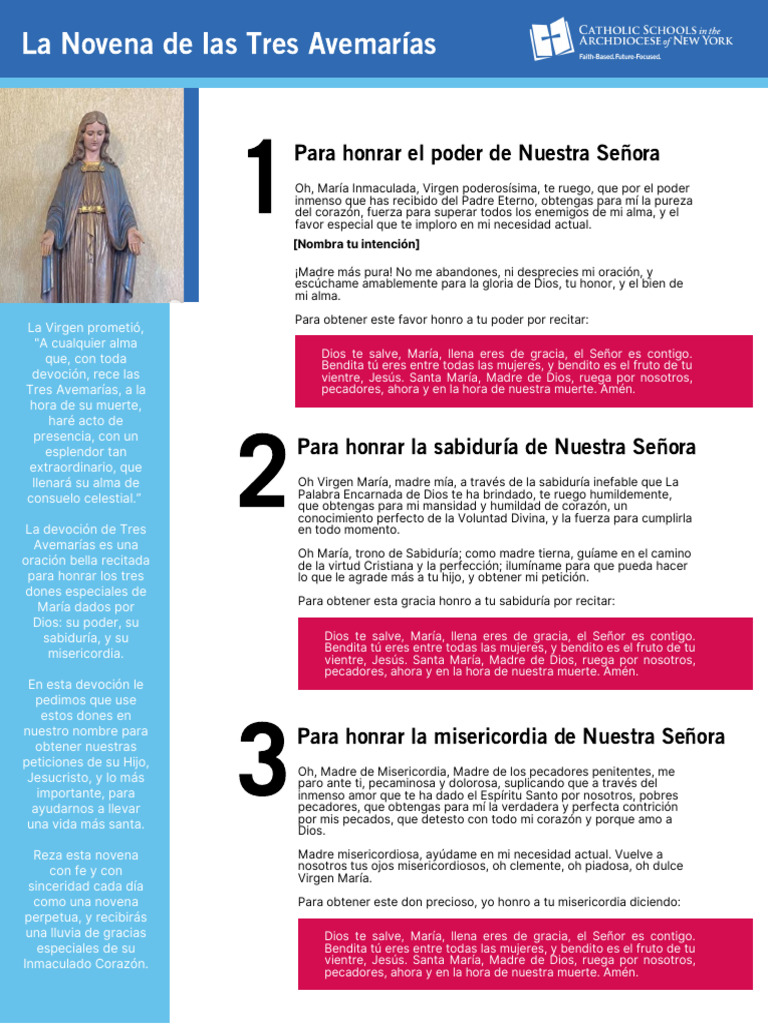 La Novena de Las Tres Avemarías Spanish 09-02-21 | PDF