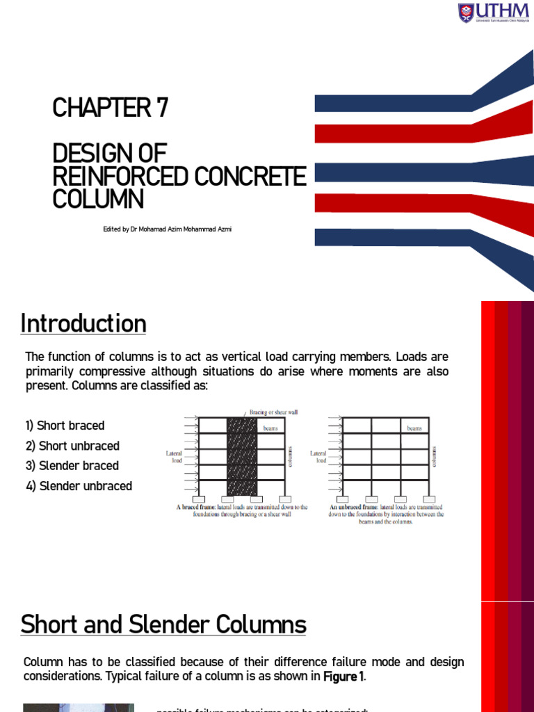 Chapter7 Design of Reinforced Concrete Column | PDF