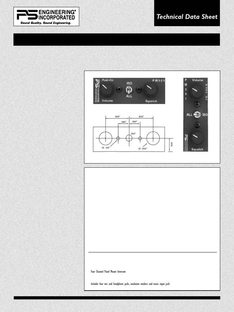 PM 501 Data Sheet | PDF