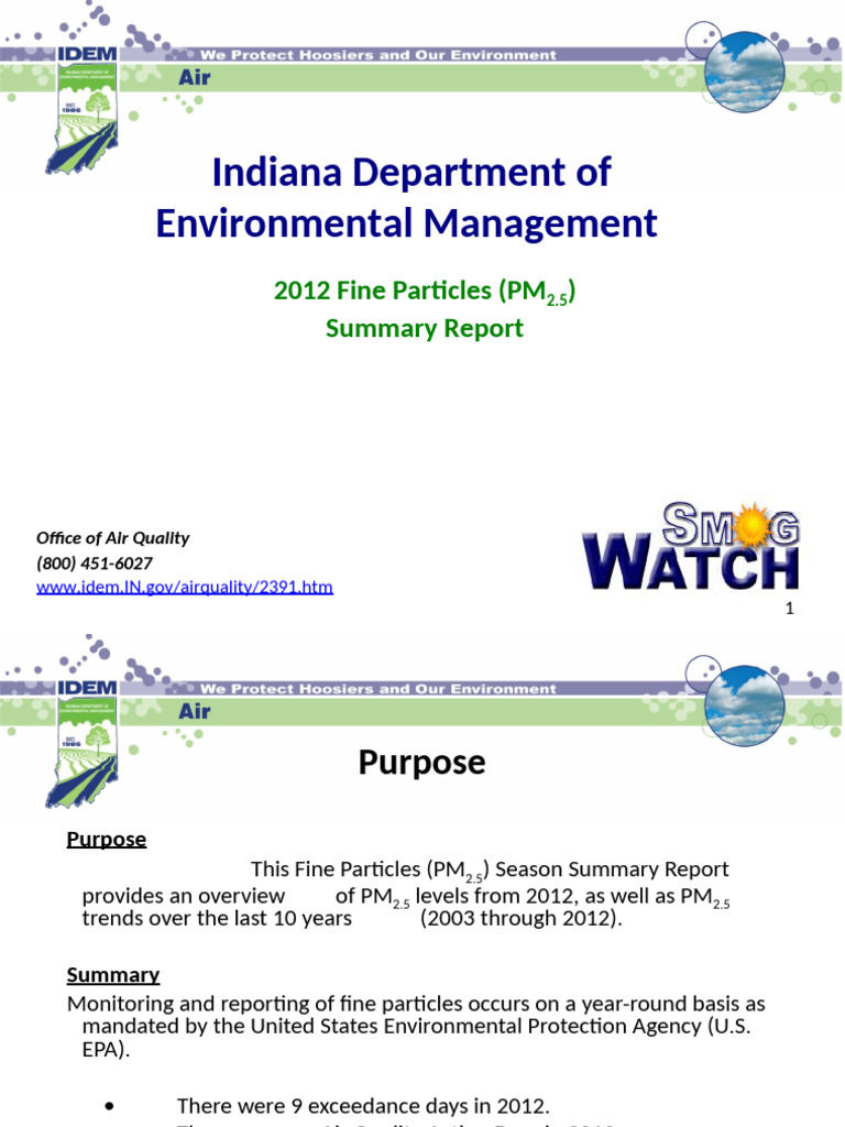 Monitoring Summary PM 2012 | PDF