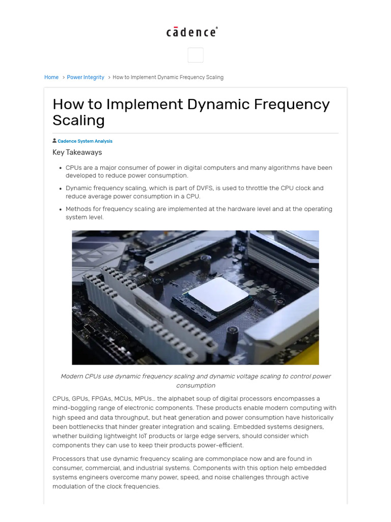 How To Implement Dynamic Frequency Scaling | PDF