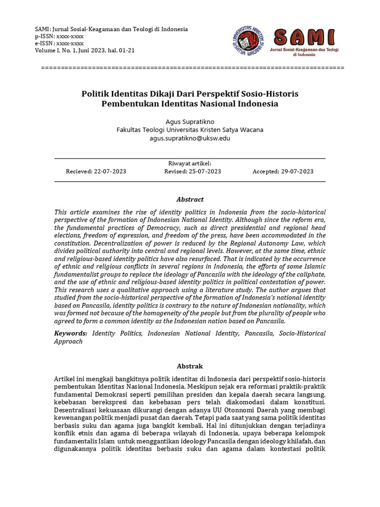 Politik Identitas Dikaji Dari Perspektif Sosio-Historis Pembentukan ...