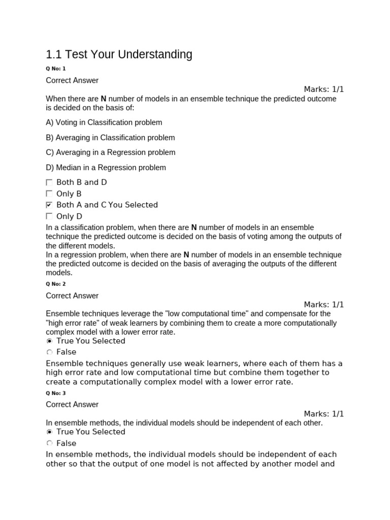 Week 1 - Bagging and Random Forest Quizes | PDF
