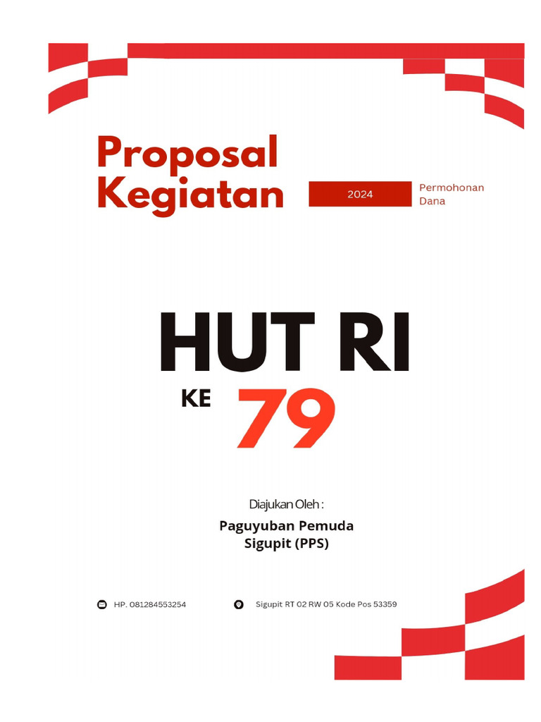 PROPOSAL Kegiatan Karnaval HUT RI Ke-79 Dusun Sigupit | PDF