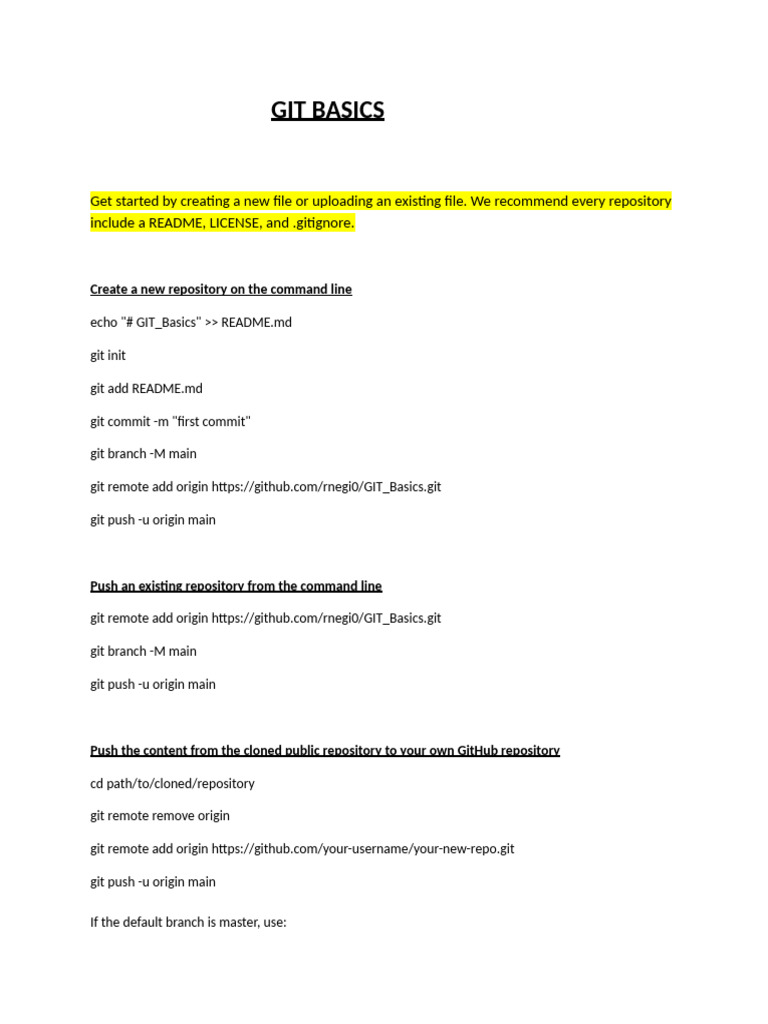Git Basics Starter Kit | PDF