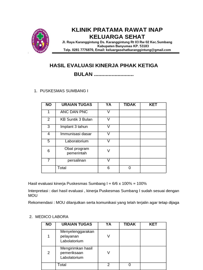 1.4.3.1f. HSL Ev & TL Kinerja Pihak Ke3 | PDF