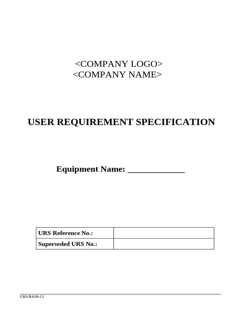 New URS Template R4 | PDF