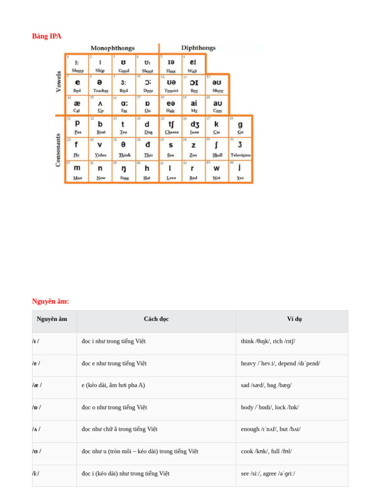 Bảng IPA | PDF