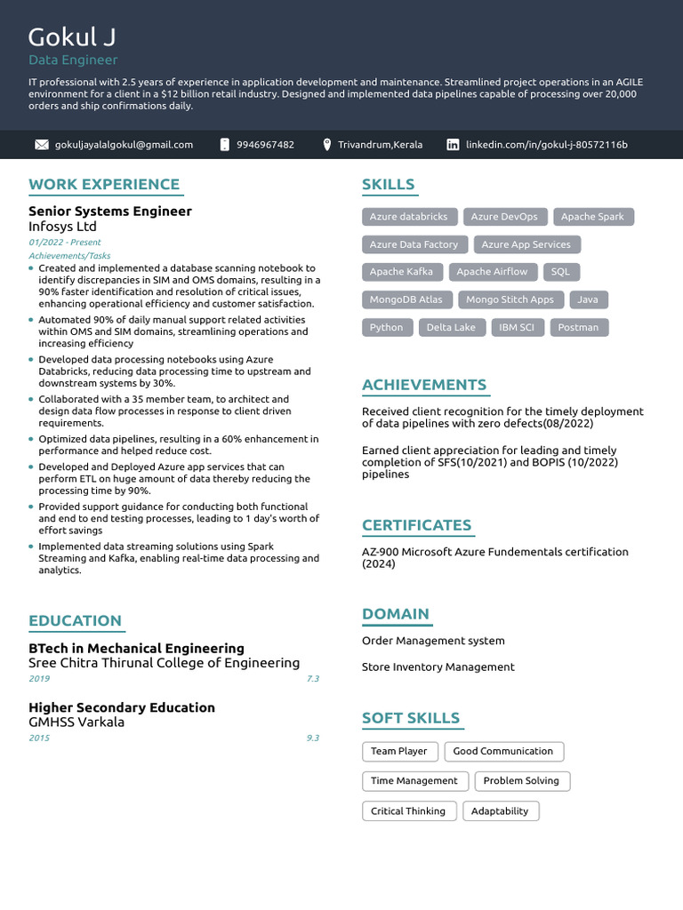 Resume Gokul J | PDF