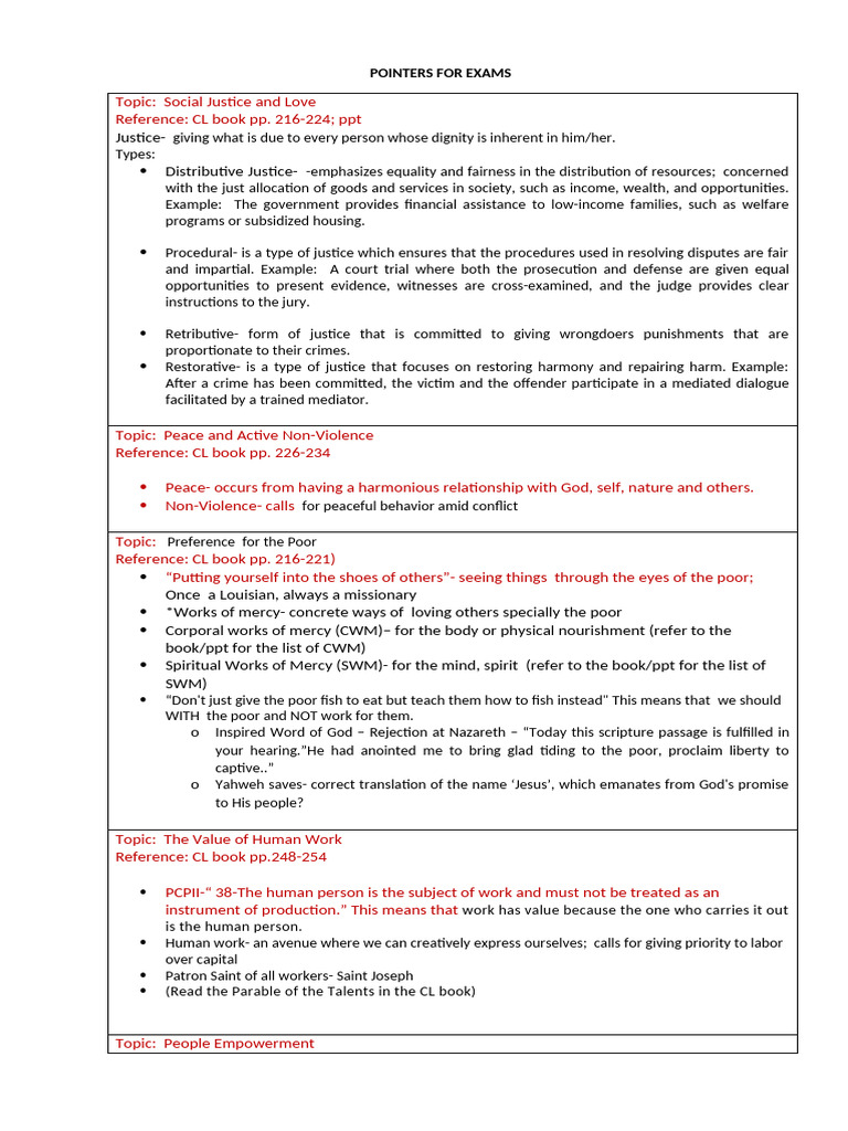 Pointers For Exams | PDF