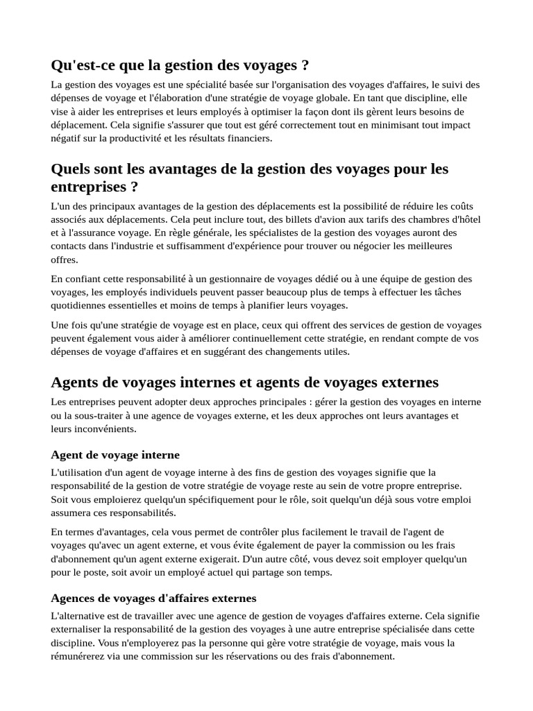 Gestion Des Voyages | PDF
