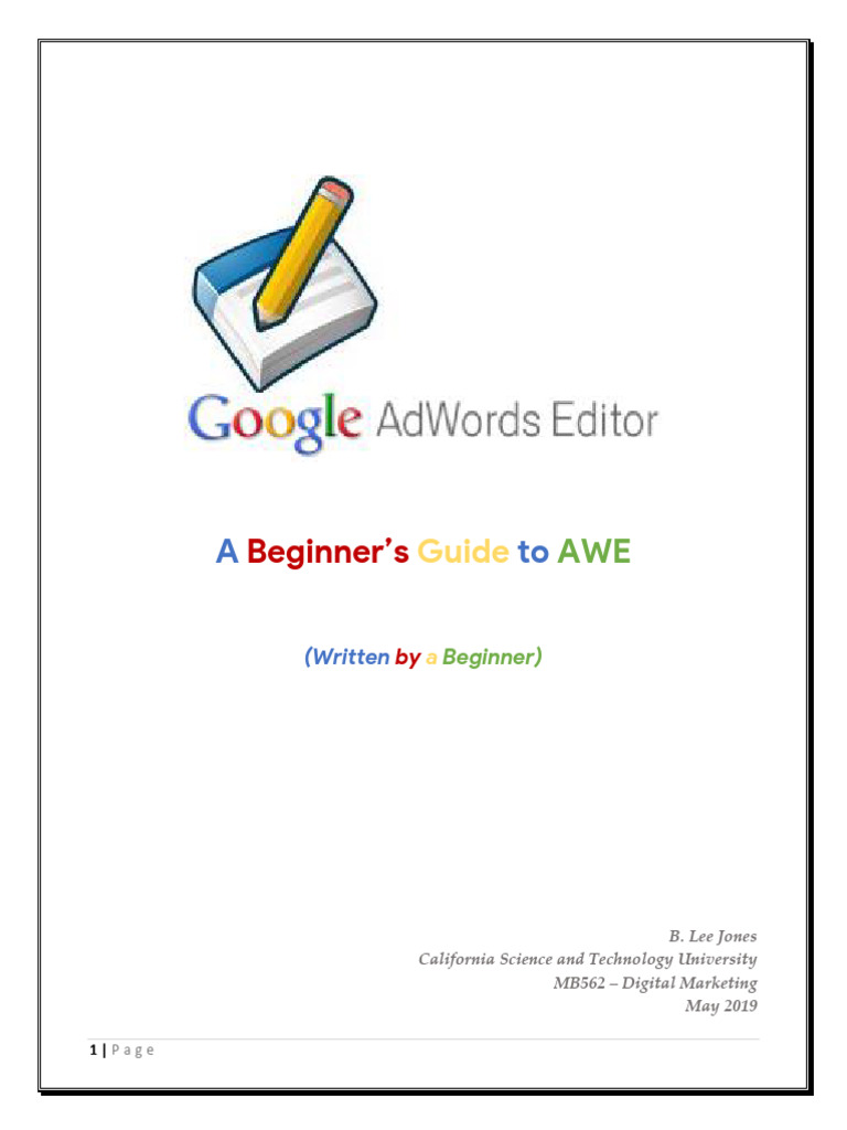 Google Ads Editor v1 | PDF