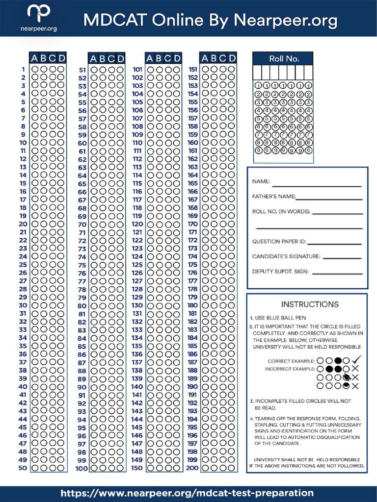 Bubble Sheet For FLP | PDF