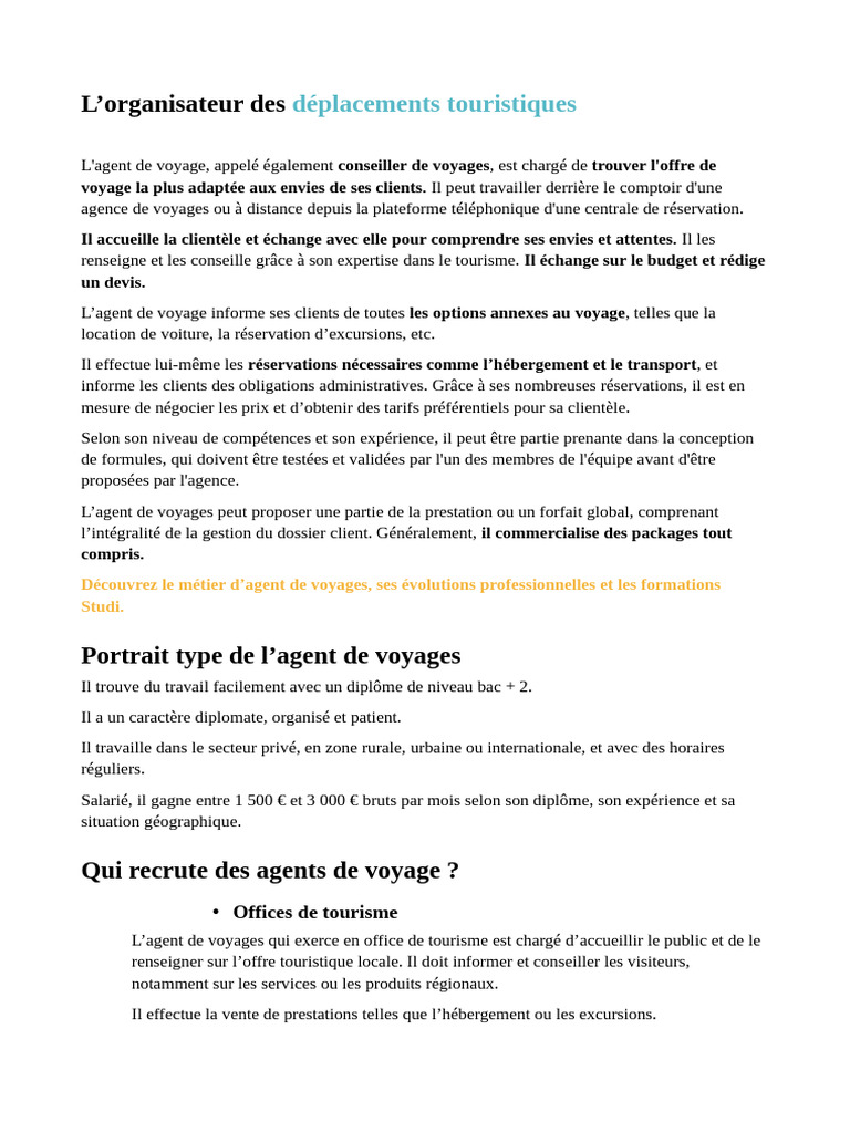 Agence de Voyage | PDF
