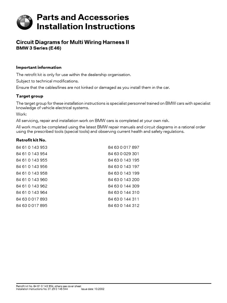 Circuit diagrams for multi wiring harness II E46_All 5878 | PDF