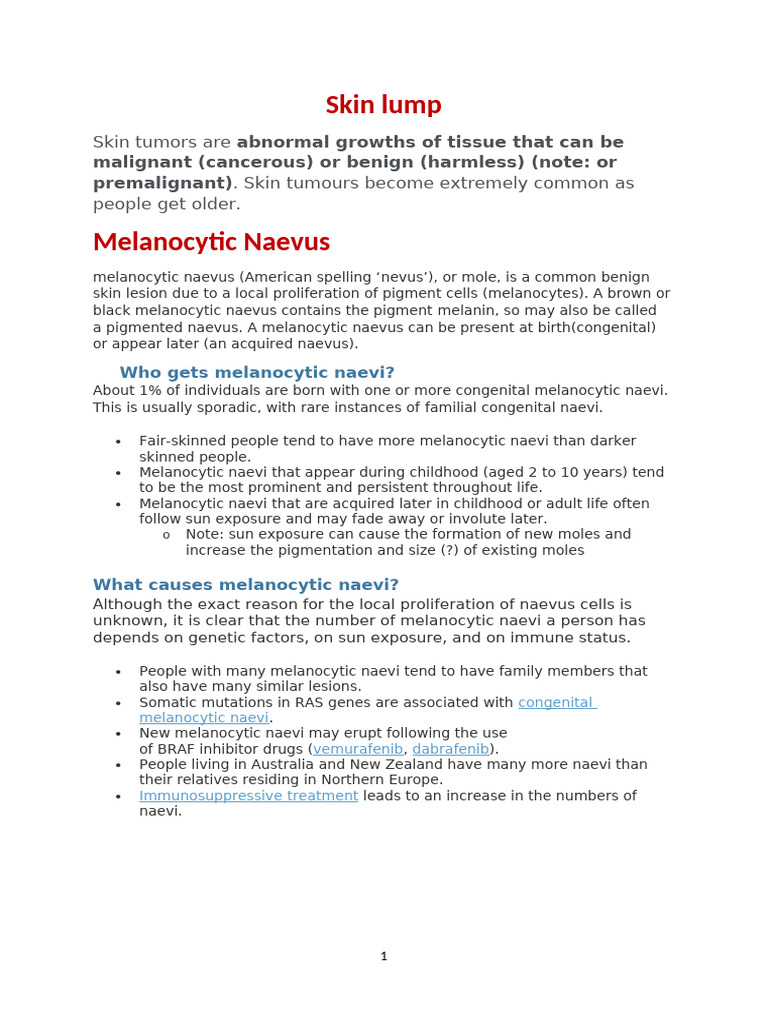 Skin Lumps | PDF