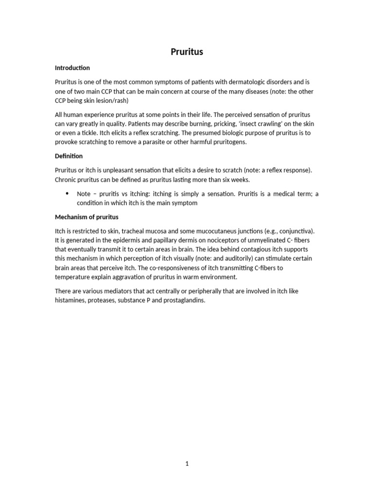 Pruritis (1&2) | PDF