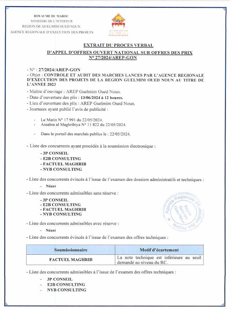 Extrait Du PV Aoo 27-2024 | PDF