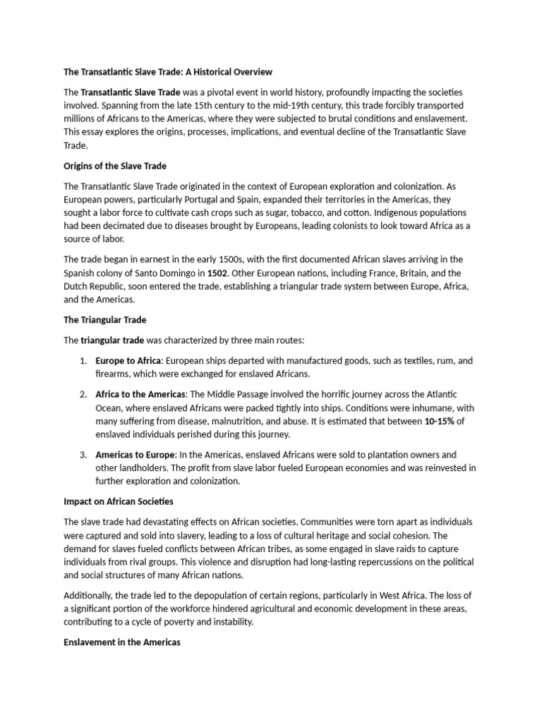 The Slave Trade | PDF